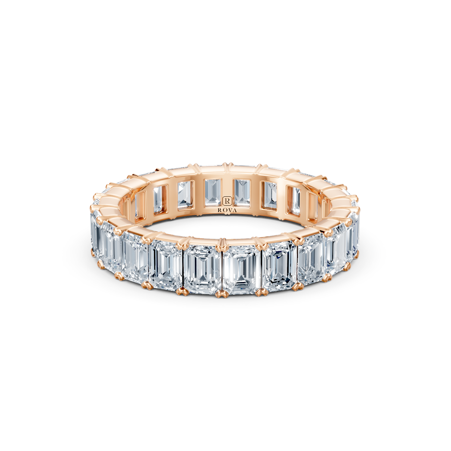 Emerald Cut Diamond Eternity Band | ROVA Brilliance